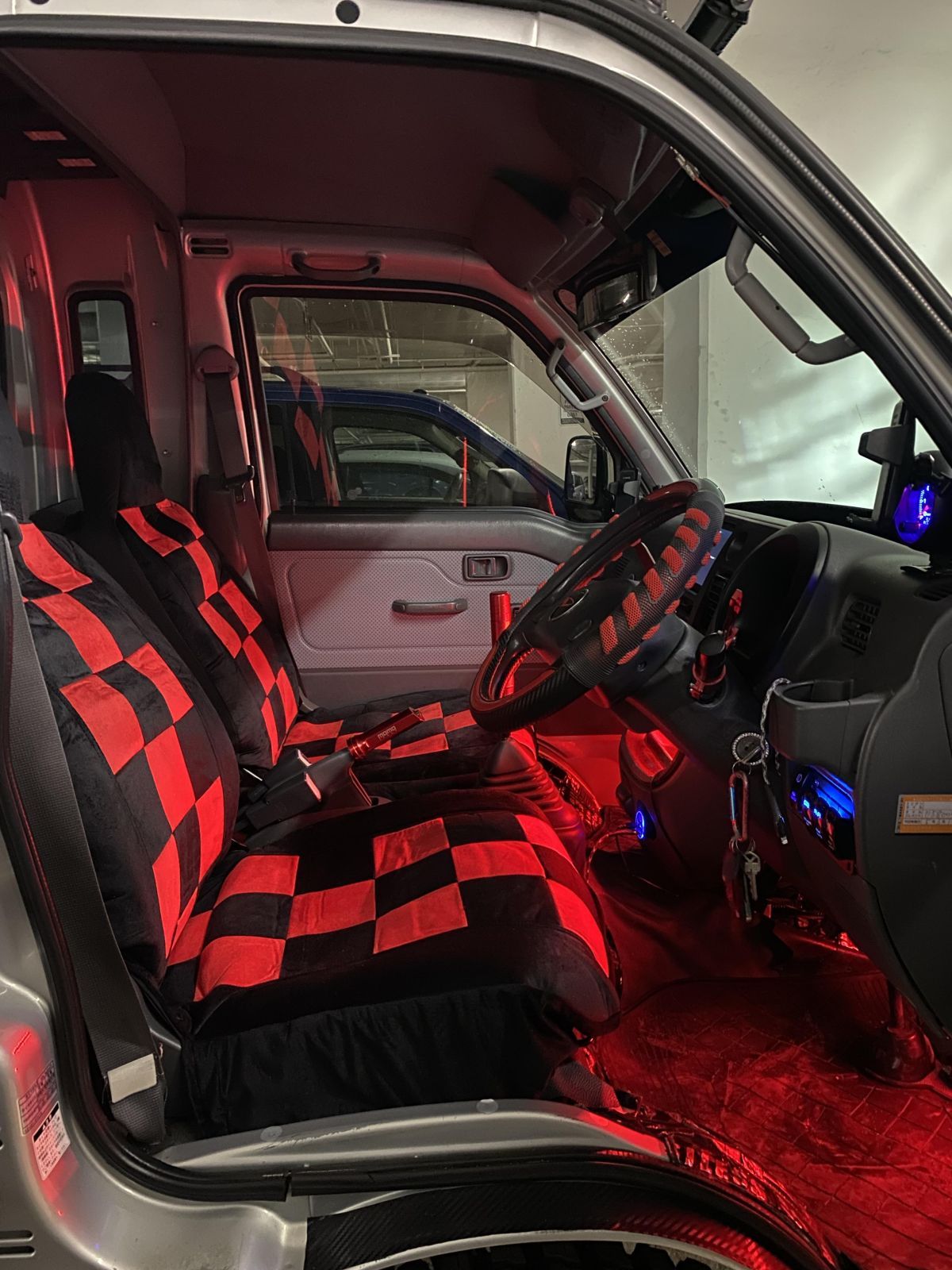 Checkered Car Seat Covers w 2 Separate Headrest Covers: Black & Lime ...