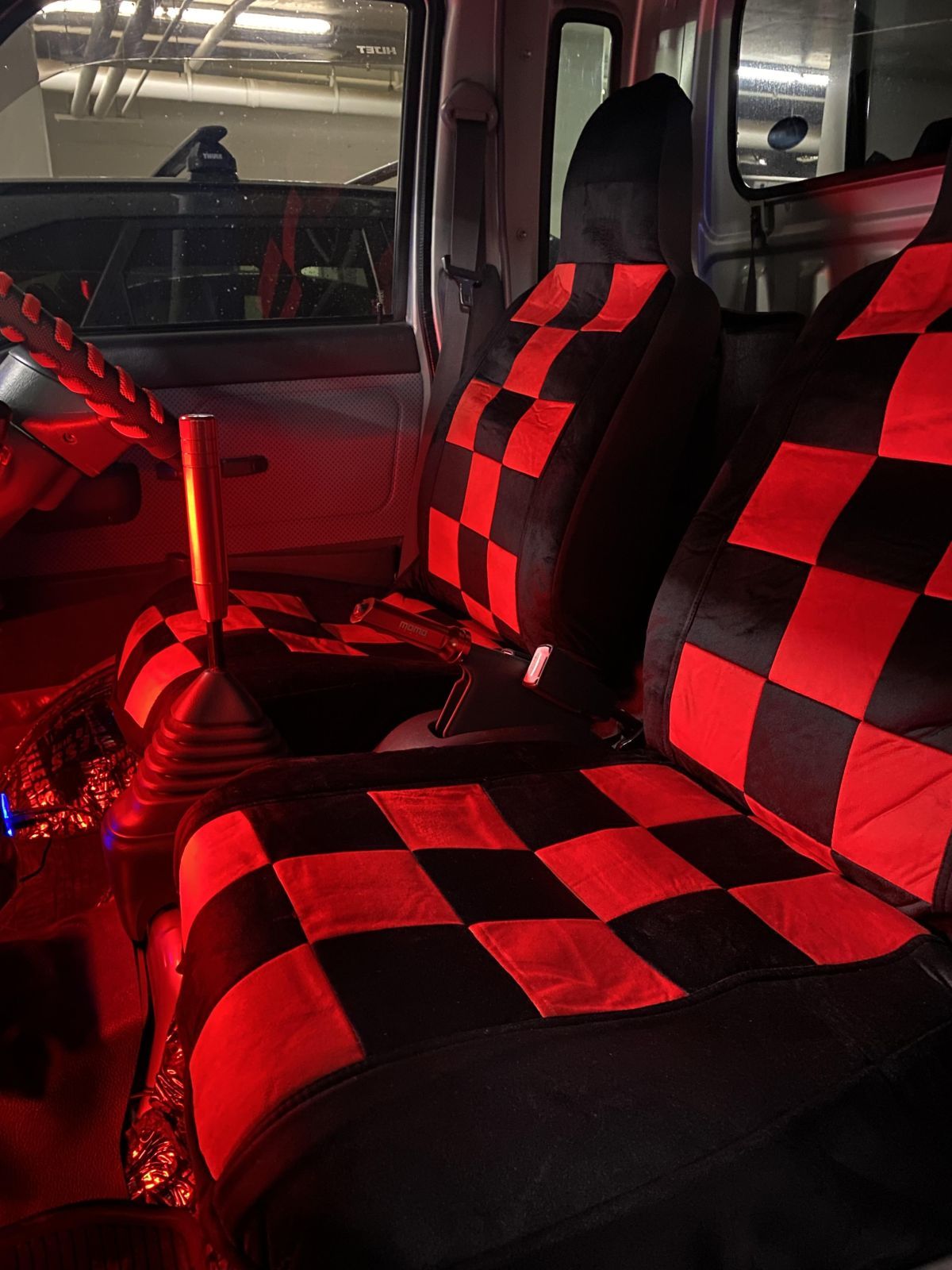 Checkered Car Seat Covers w 2 Separate Headrest Covers: Black & Lime ...