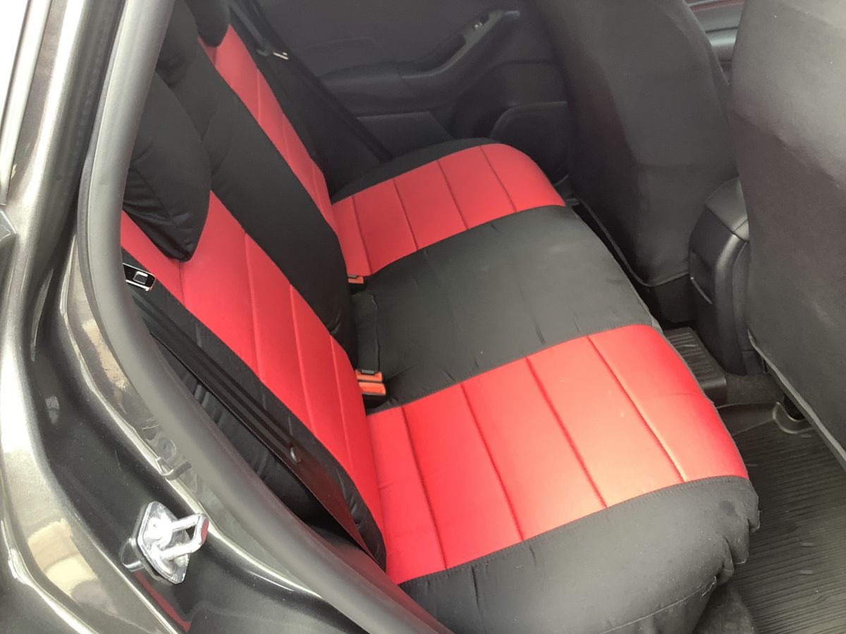 Black and maroon car seat covers store